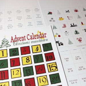 Advent Calendar Printable. Countdown to Christmas. Instant Download ...