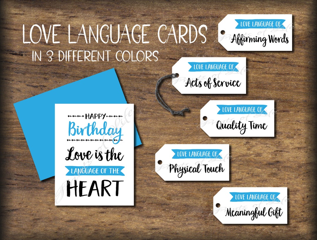 5 Languages of Love Gift Tags & Birthday Card. Instant Download ...