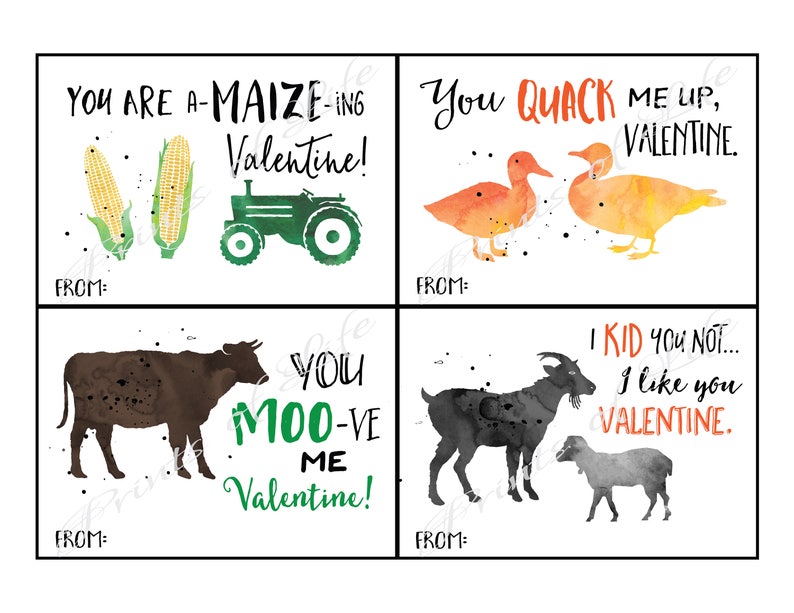 Kids Valentines Day Cards for School. for Boys Girls. Instant - Etsy