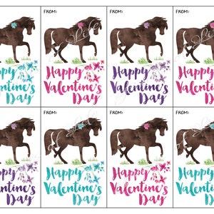 Kids Valentine Cards. Horse Valentine. Instant Download. Printable ...