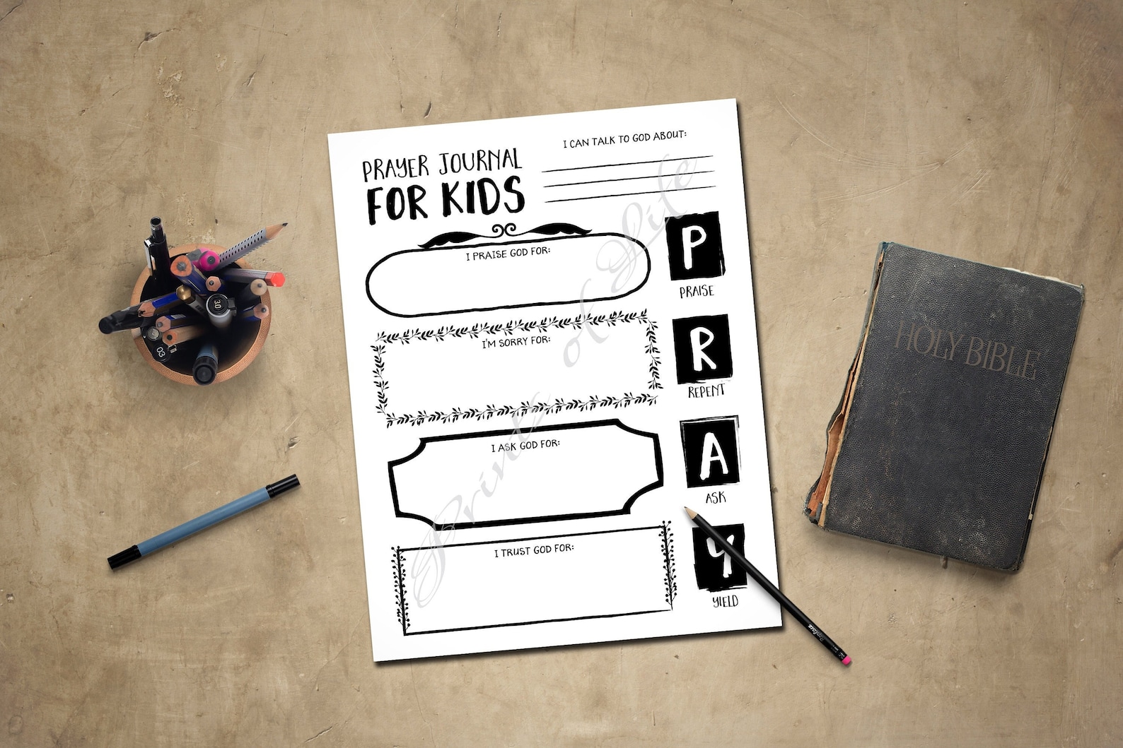 Prayer Journal for Kids. Instant Download Printable. Boys, Girls, Youth ...