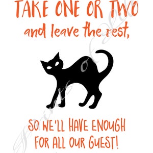 Take One or Two. Instant Download Printable. Halloween Print. Sign for ...