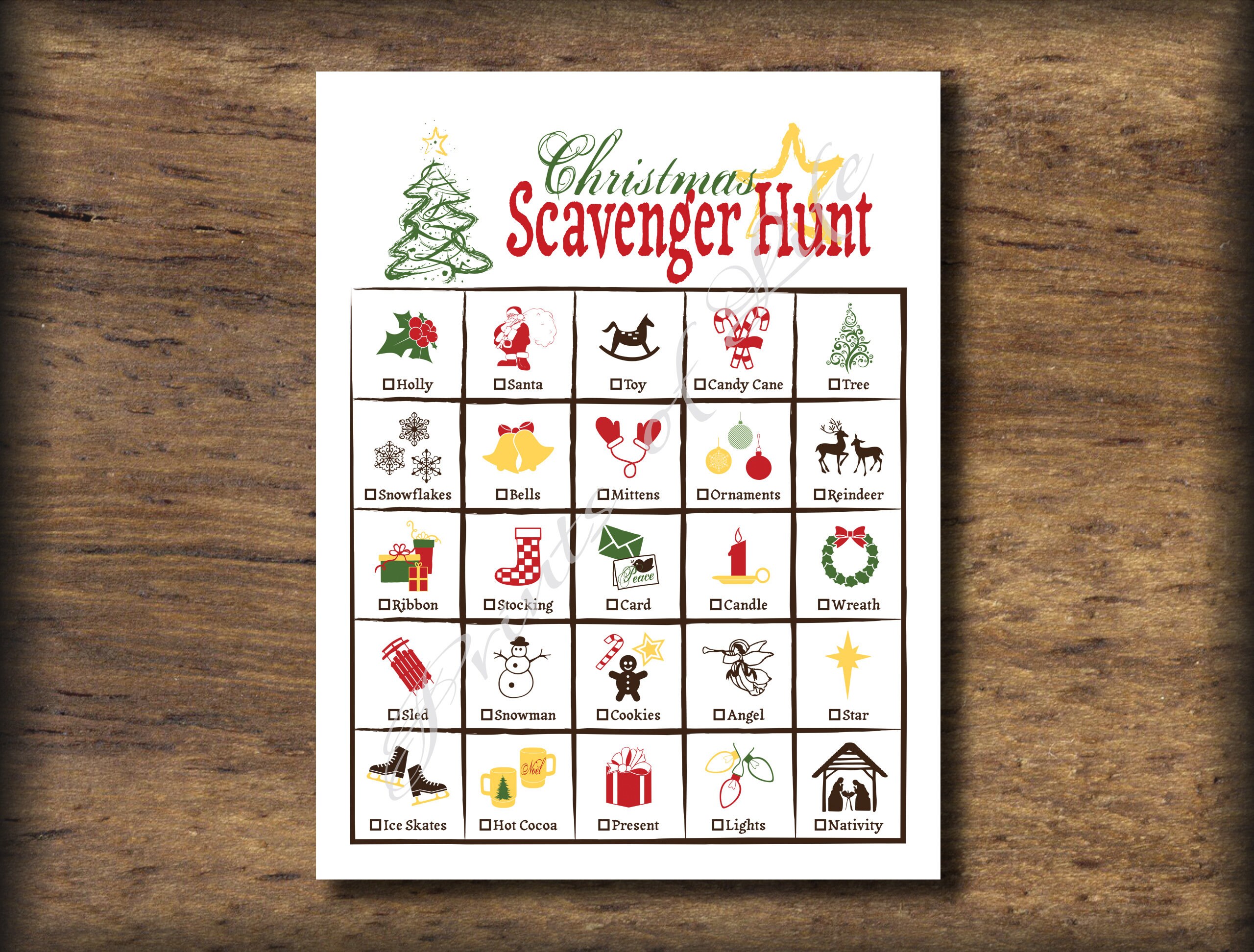 Christmas Scavenger Hunt. Instant Download. DIY Printable. - Etsy