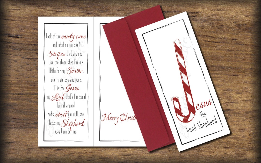 Christmas Card Printable. Candy Cane Story Tri-fold Card. - Etsy