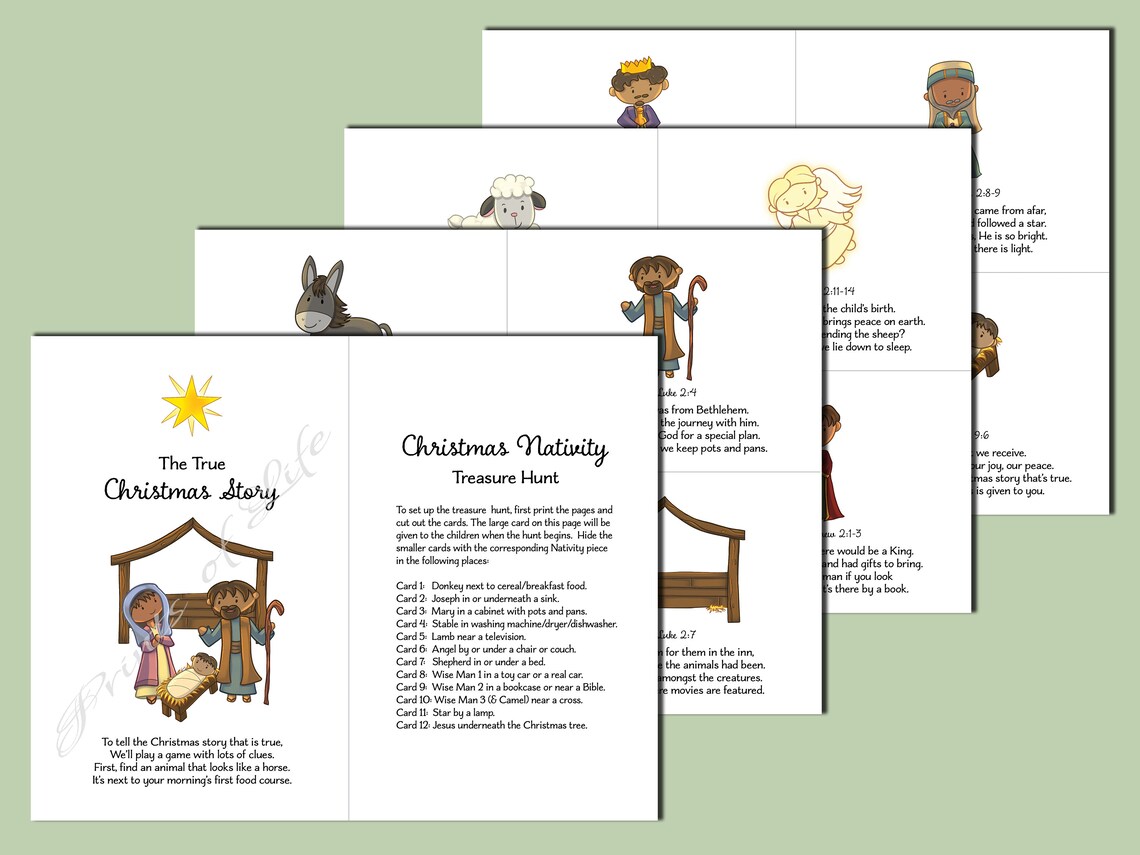 Version A. Kids Christmas Scavenger Hunt. Instant Download Printable ...