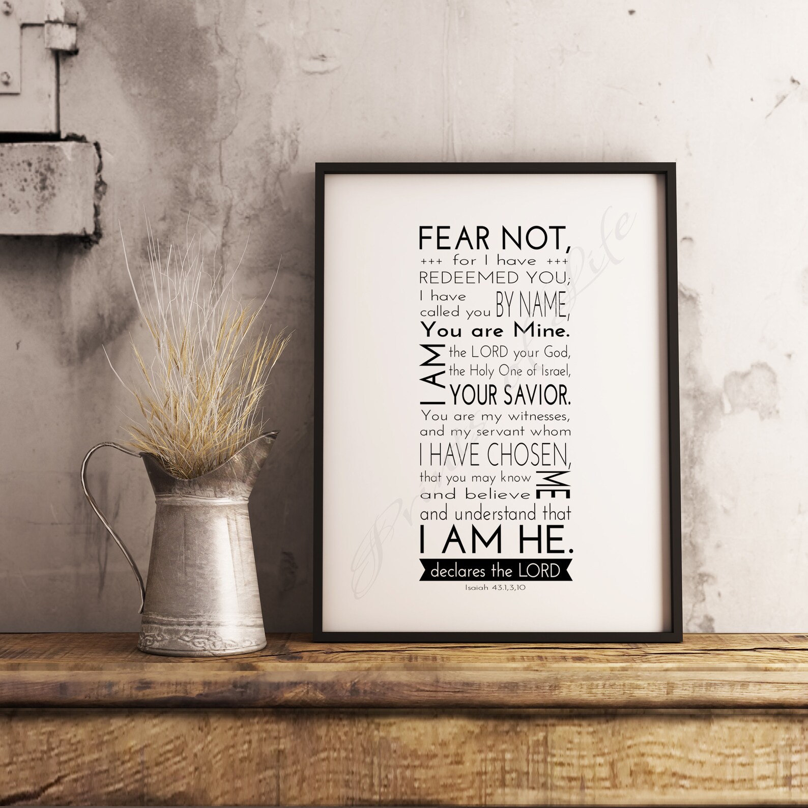 Set of 2 Printables. Fear Not. Isaiah 43. I Know the Plans. | Etsy