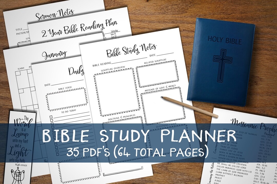 Bible Study Journal Planner Guide. Instant Download Printable. Sermon ...