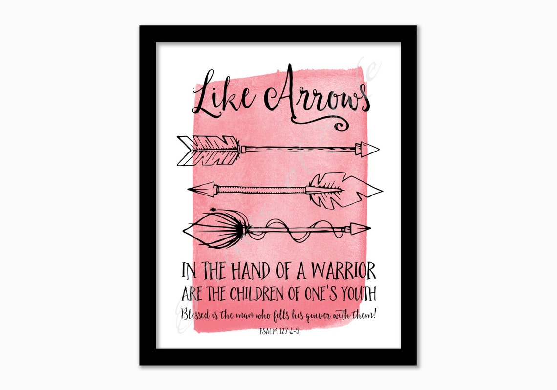 Christian Wall Art. Like Arrows in the Hand of a Warrior. Psalm 127:4-5 ...