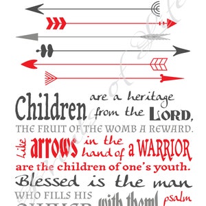 Children Are a Heritage. Psalm 127:3-5 Printable. Christian Wall Art ...