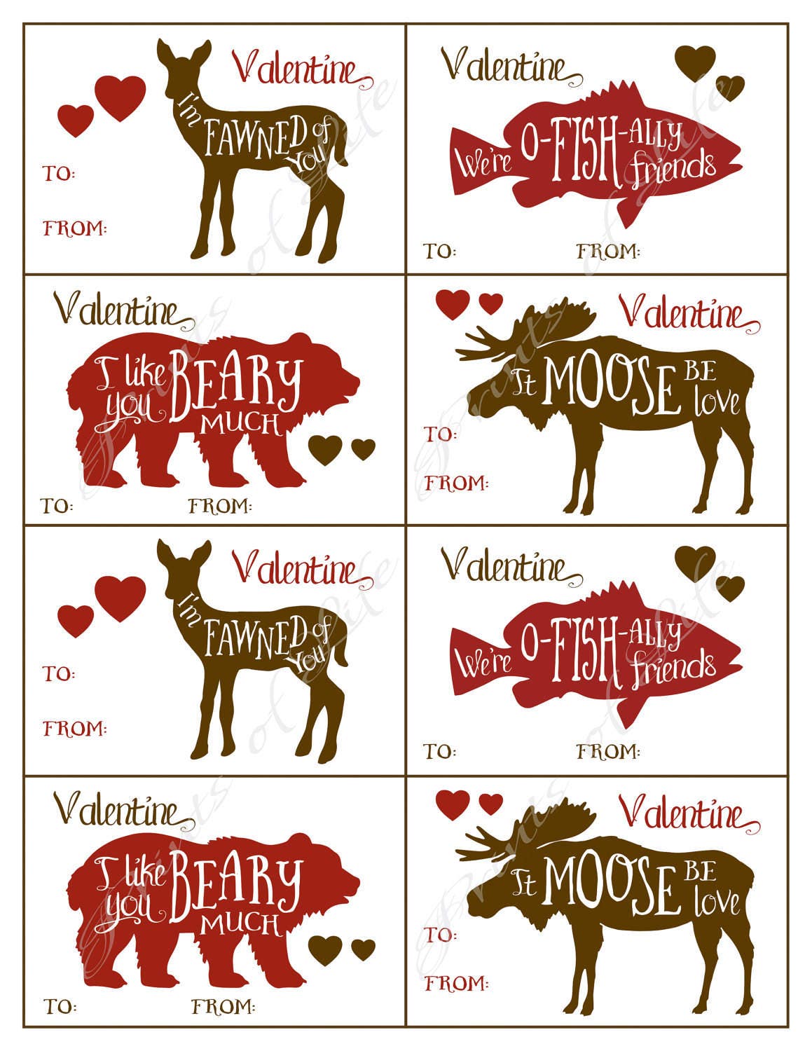 Kids Valentine Cards. School Valentines Day for Boys Girls - Etsy