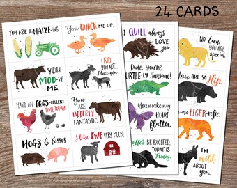 Lunch Notes. Set 12. Instant Download Printable PDF. 24 | Etsy