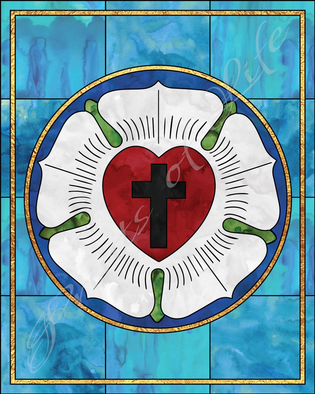 Christian Artwork. Martin Luther's Rose. Instant Download Printable ...