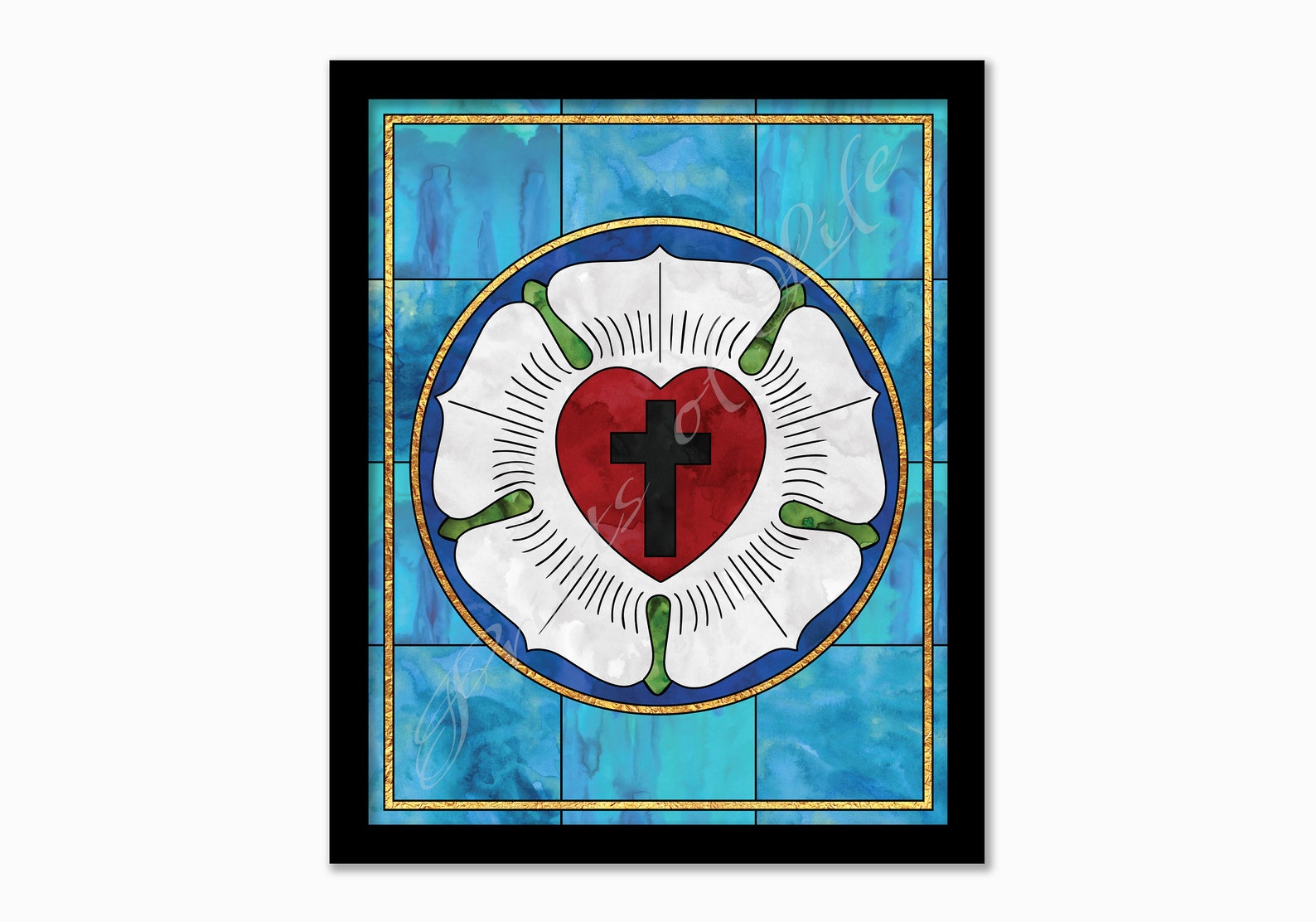 Christian Artwork. Martin Luther's Rose. Instant Download Printable ...
