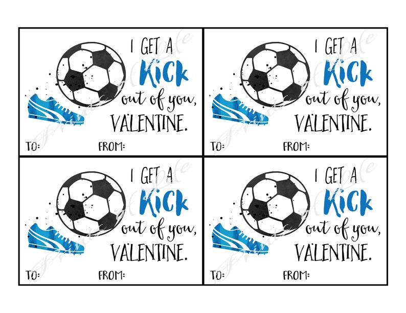 Soccer Kids Valentine cards. Sports Valentines Day. Boys | Etsy