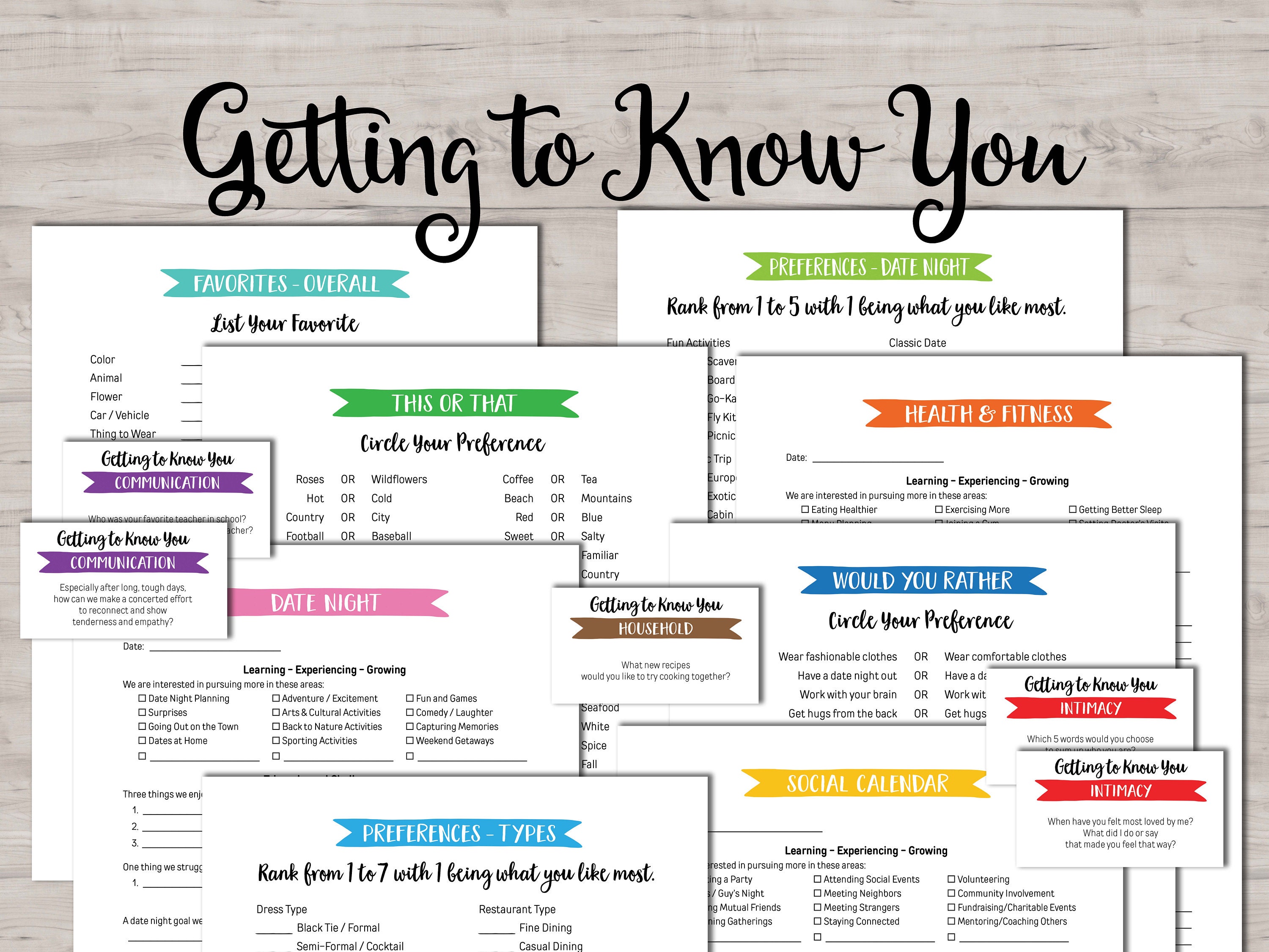 Getting to Know You. Instant Download Printable. Date Night - Etsy