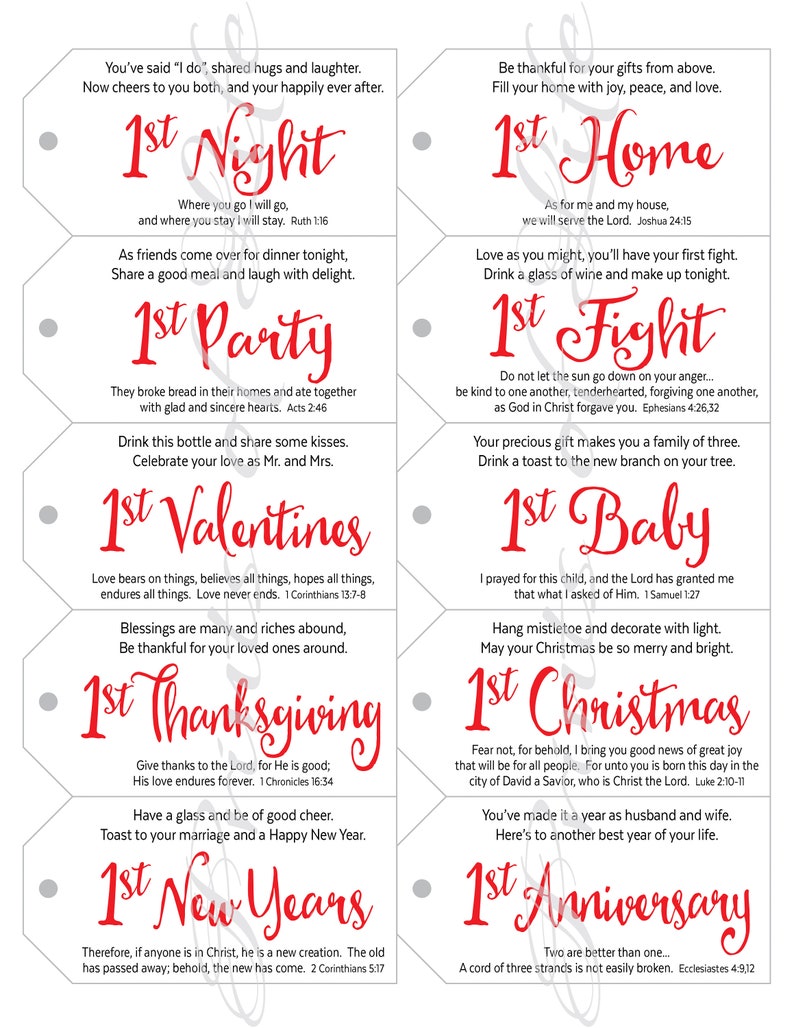 Wedding Firsts Wine Gift Tags. Instant Download Printable. - Etsy Wedding Firsts Wine Gift Tags. Instant Download Printable. - Etsy