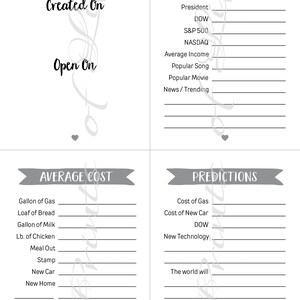 Time Capsule. Date Night Idea. Instant Download Printable. Valentines ...