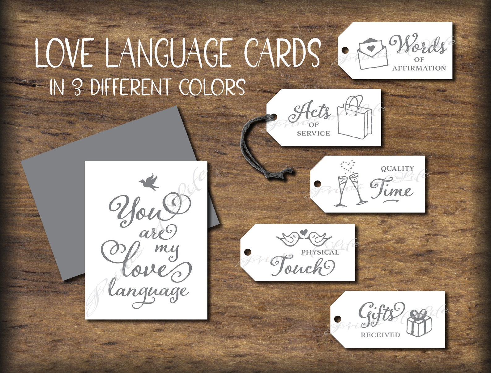 Five Love Gift Tags & Card. 5 Languages Love Date Night Idea. | Etsy