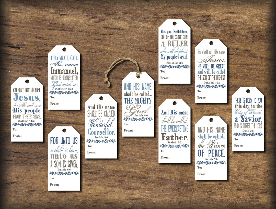 Christmas Gift Tags. Names of Jesus. Instant Download Printable ...