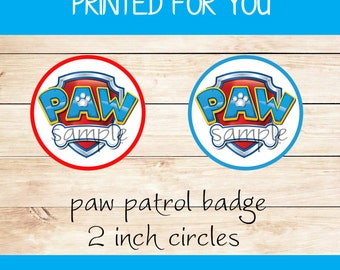 Paw Patrol Round Stickers - Etsy
