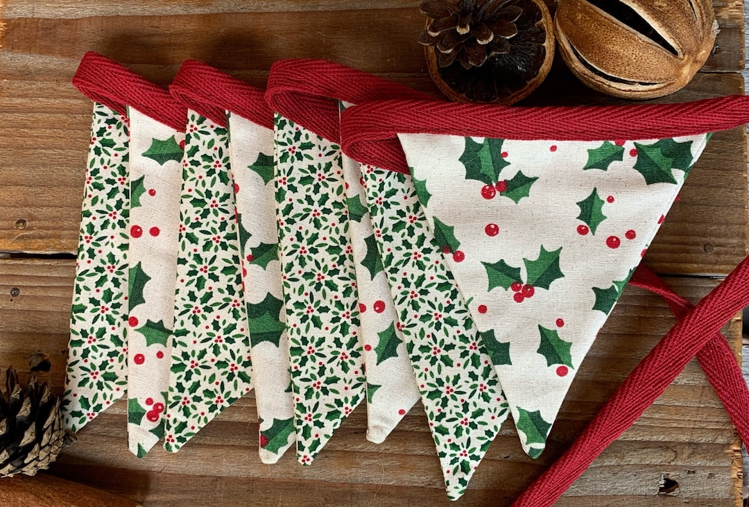 Christmas Holly Bunting or Garland - Etsy
