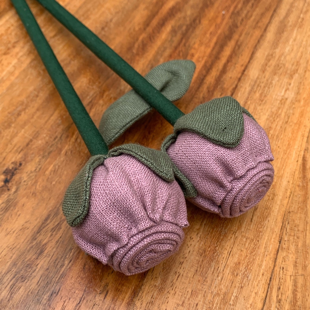Single Pink Linen Rose - Etsy