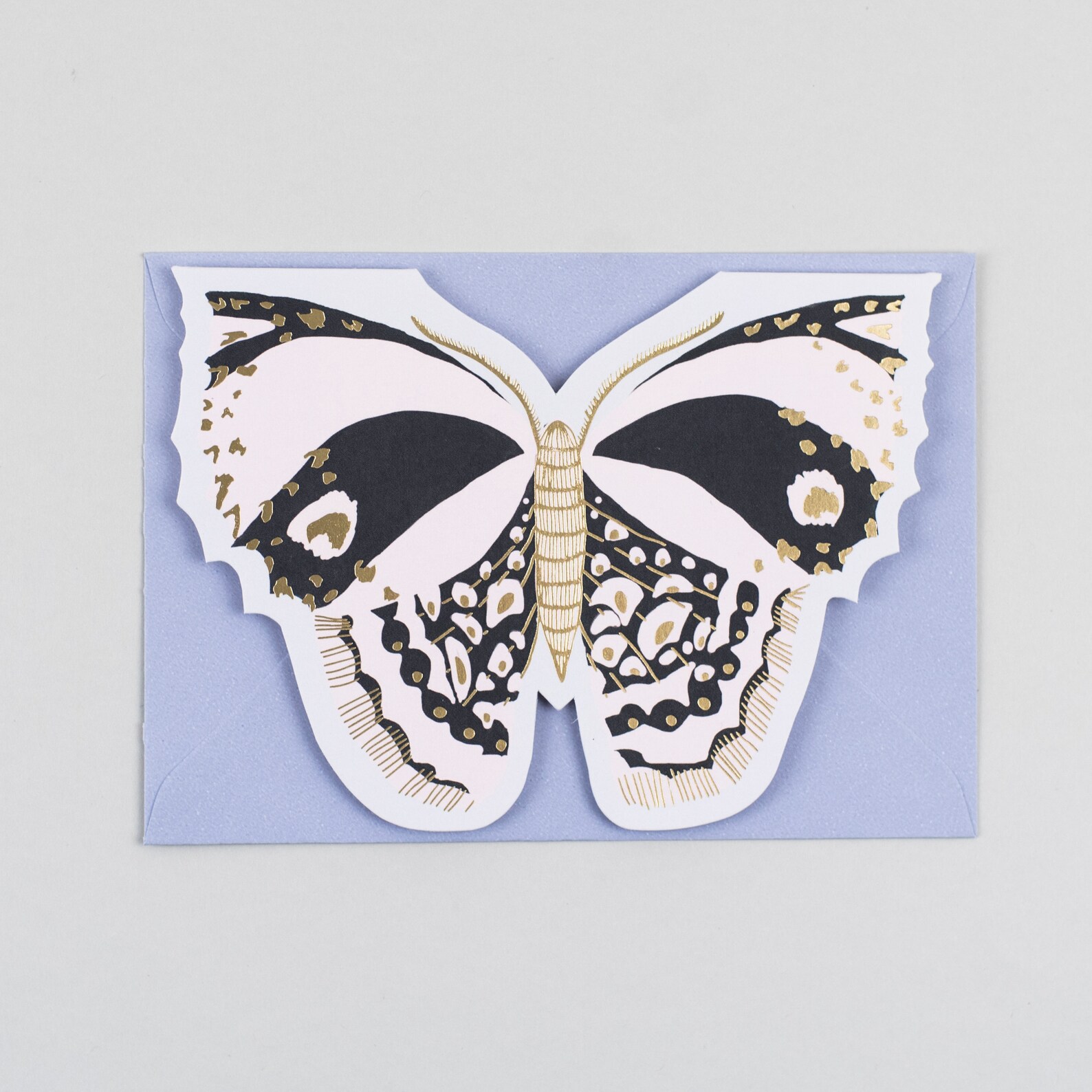 Illustrated Gold Foil Butterfly Greeting Card - Etsy