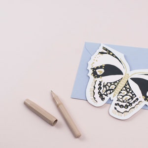 Illustrated Gold Foil Butterfly Greeting Card - Etsy