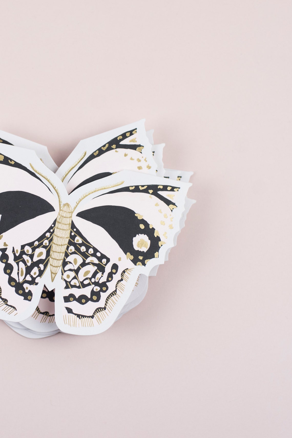 Illustrated Gold Foil Butterfly Greeting Card - Etsy