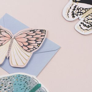 Illustrated Gold Foil Butterfly Greeting Card - Etsy