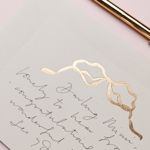 Luxury Writing Paper / Luxury Bow Wedding Set / Thank You Notes / Gold ...
