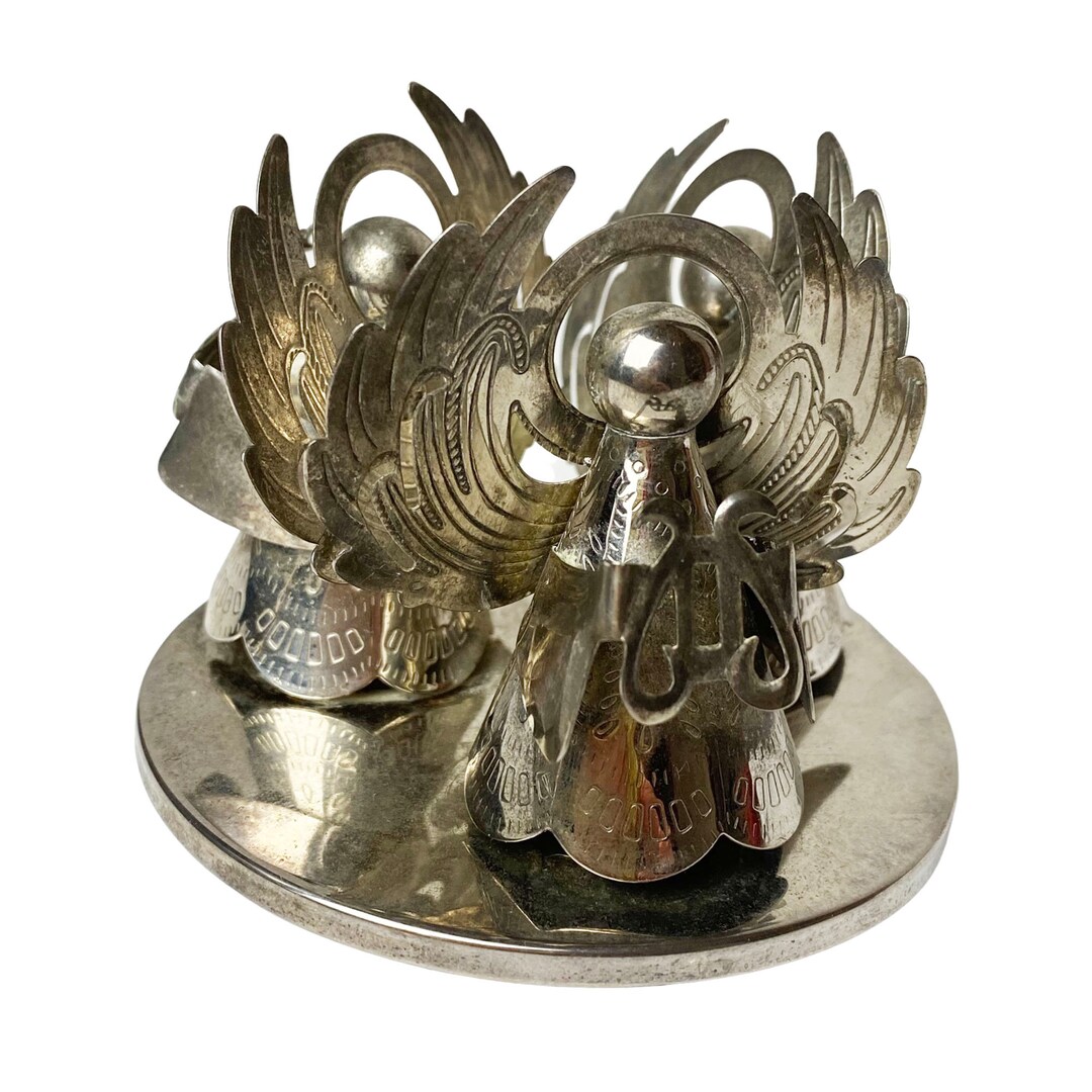 Vintage Godinger Silver Art Co. Small Angel Trio Silverplate Figure ...
