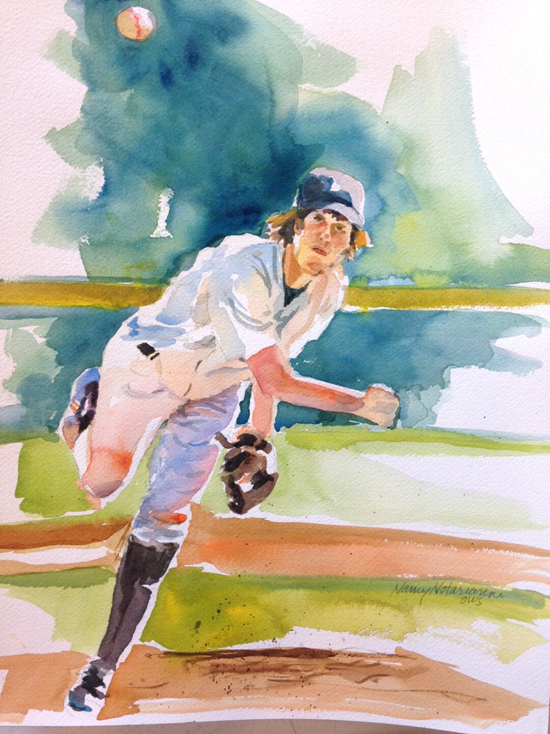 Baseball Pitcher Original Watercolor Painting - Etsy