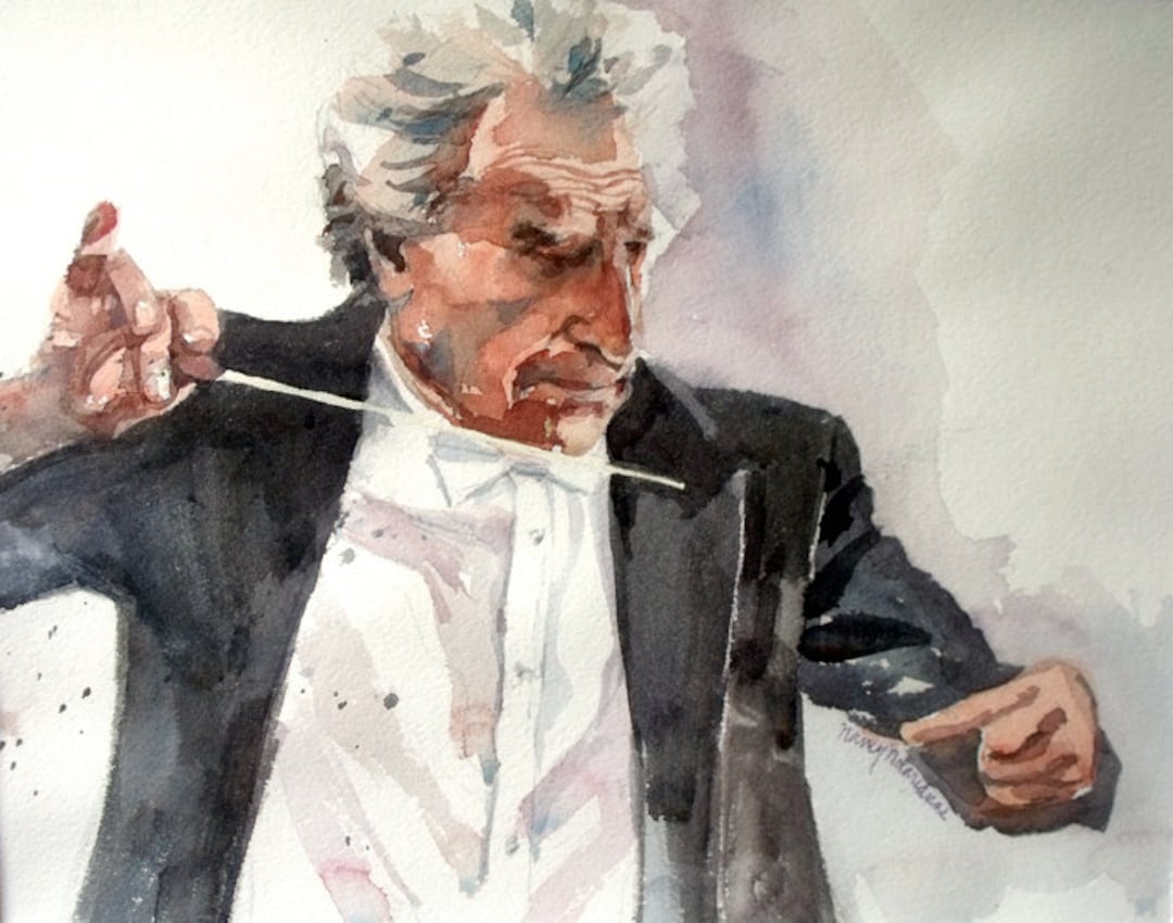 Music Conductor Watercolor Painting, Original Art - Etsy