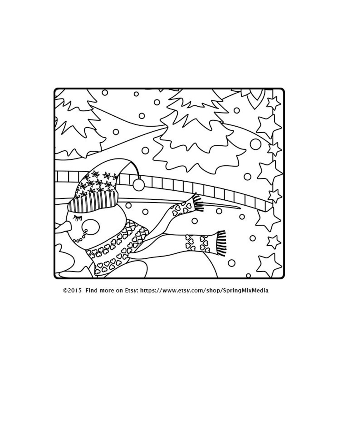 Christmas Coloring Page Holiday Xmas Snowmen Christmas Treats Holiday ...
