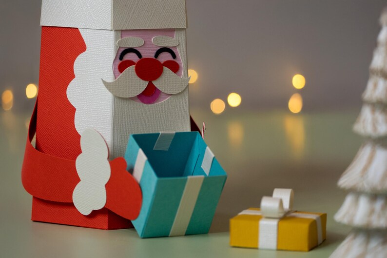 3D Santa Papercraft Template – Christmas Gift Box, DIY Table Decor (PDF ...