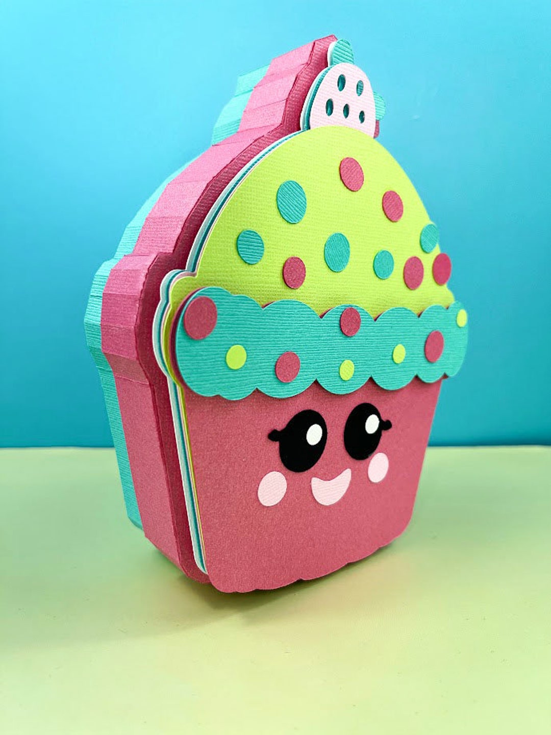 3d Papercraft Box Lowpoly - SVG - Papercraft DIY - Box Cupcake - Etsy