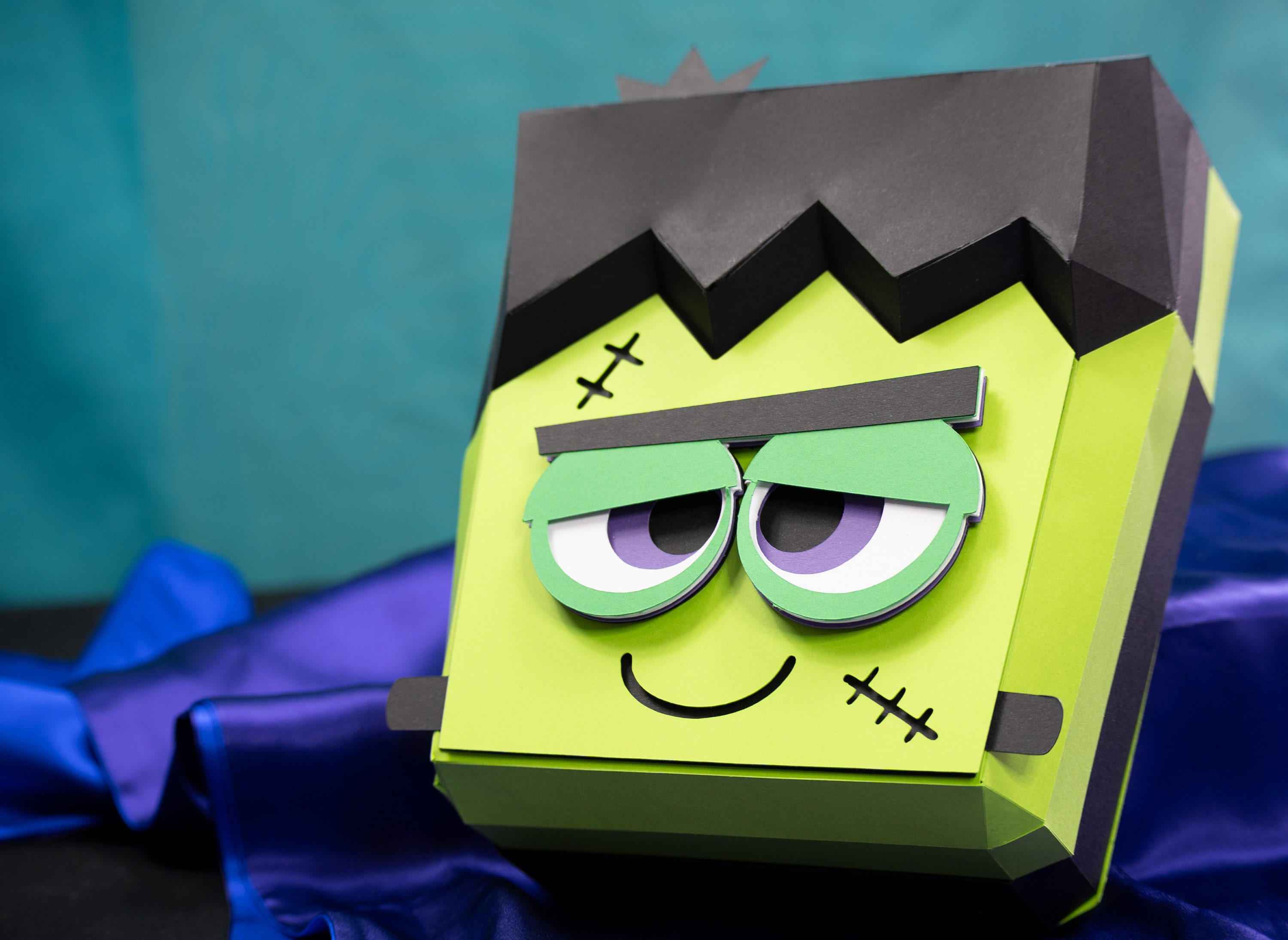 Papercraft Frankenstein, Low Poly Frankie 3D Box Papercraft Template ...