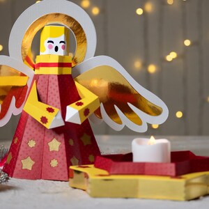 Papercraft Angel Wishes Luminary, Svg Cricut, Silhouette, 3d Digital ...