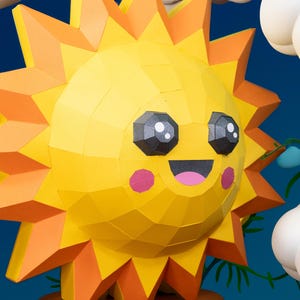 Sol 3D SVG: Plantilla de papercraft de baja poligonización para Cricut ...