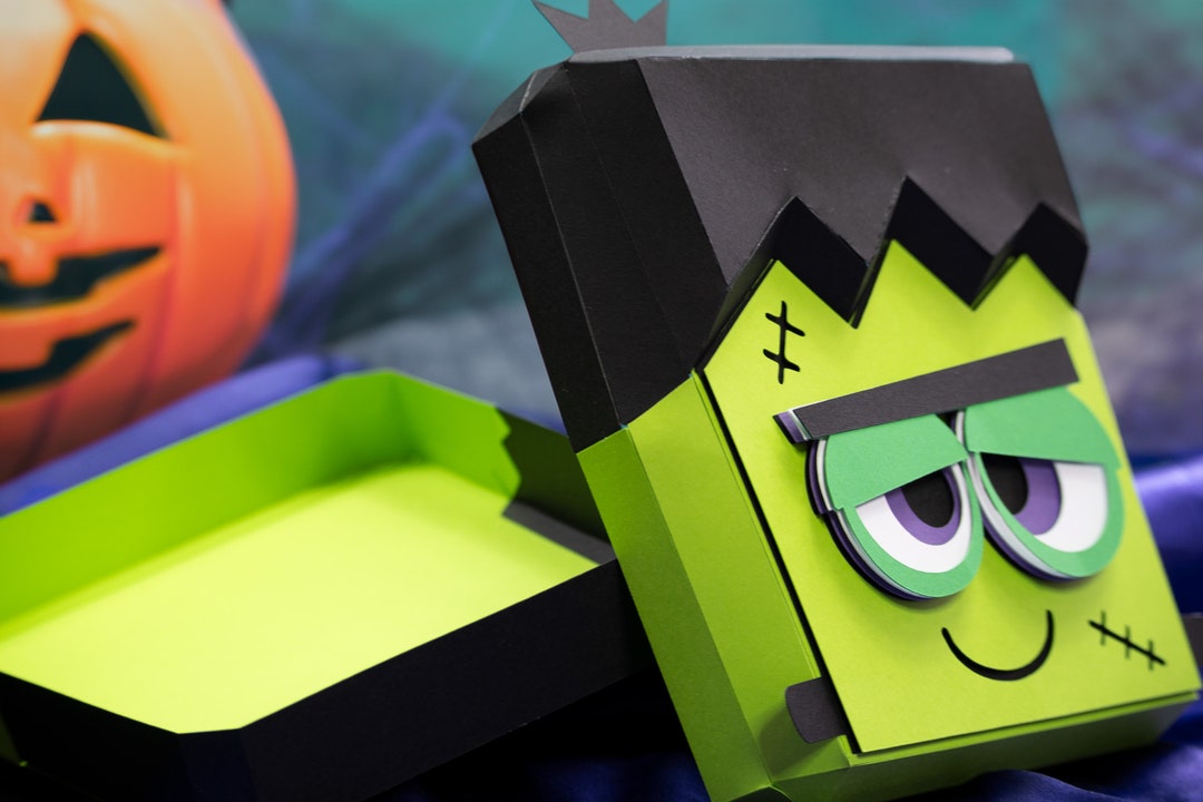 Frankenstein 3D Low-poly Papercraft Box SVG • DIY Gift Box Template ...