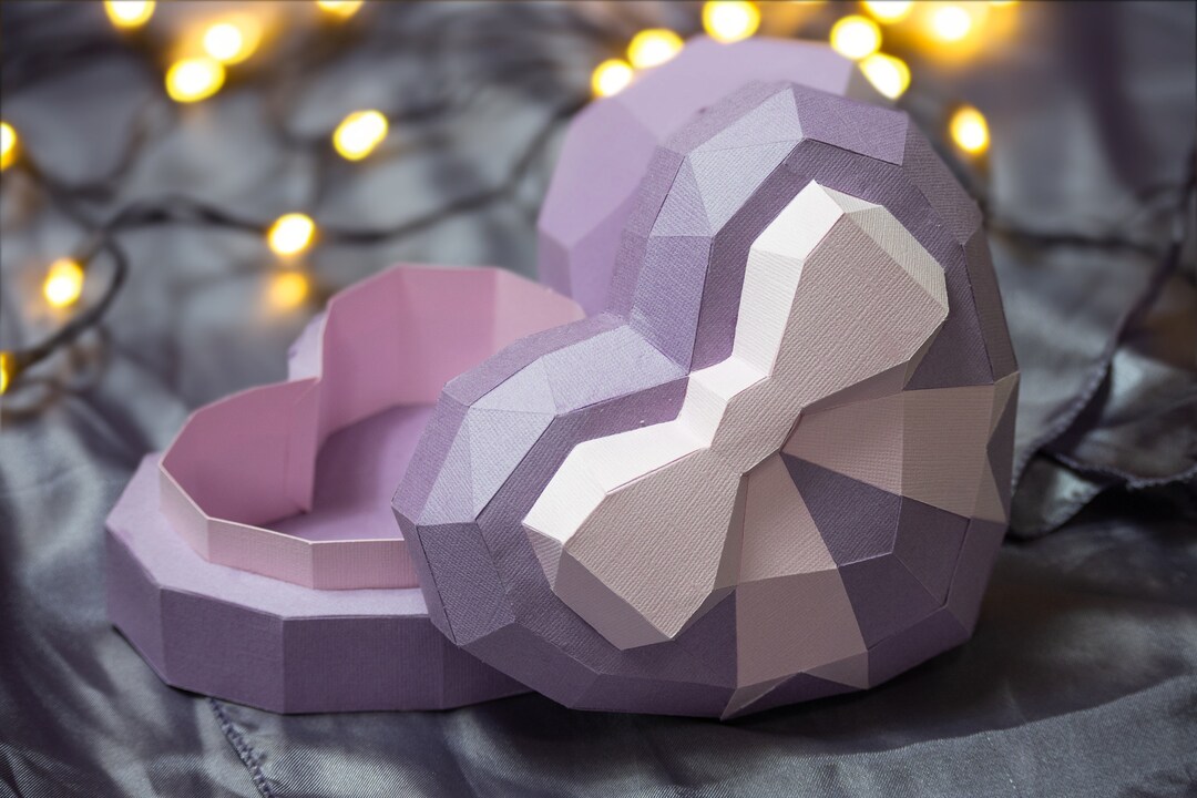 Box Heart Layered Papercraft Svg 3d Heart Box Svg Cardstock Svg Files ...