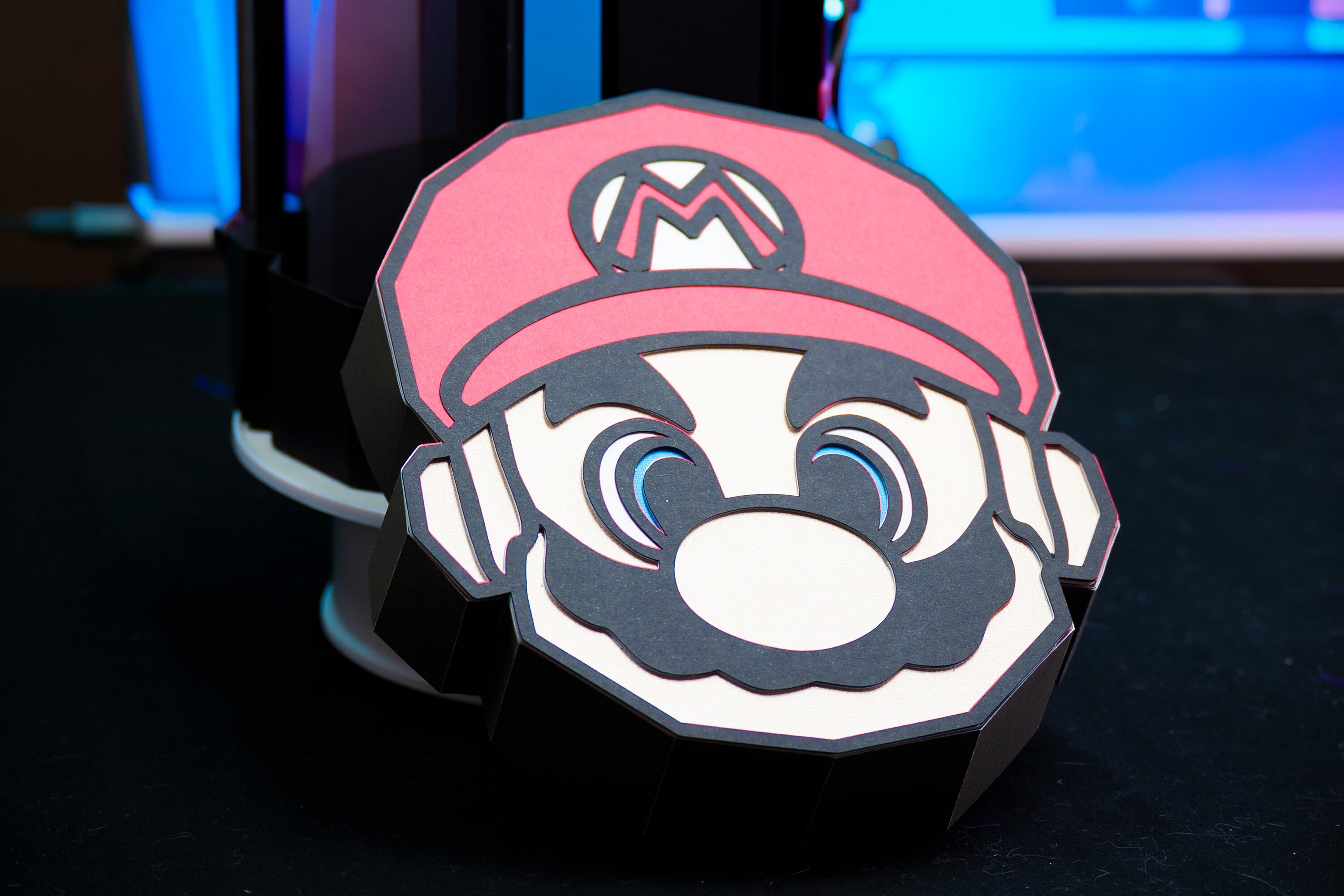 Box Gamer Low Poly Papercraft Template Gift Box SVG, Papercraft Mario ...