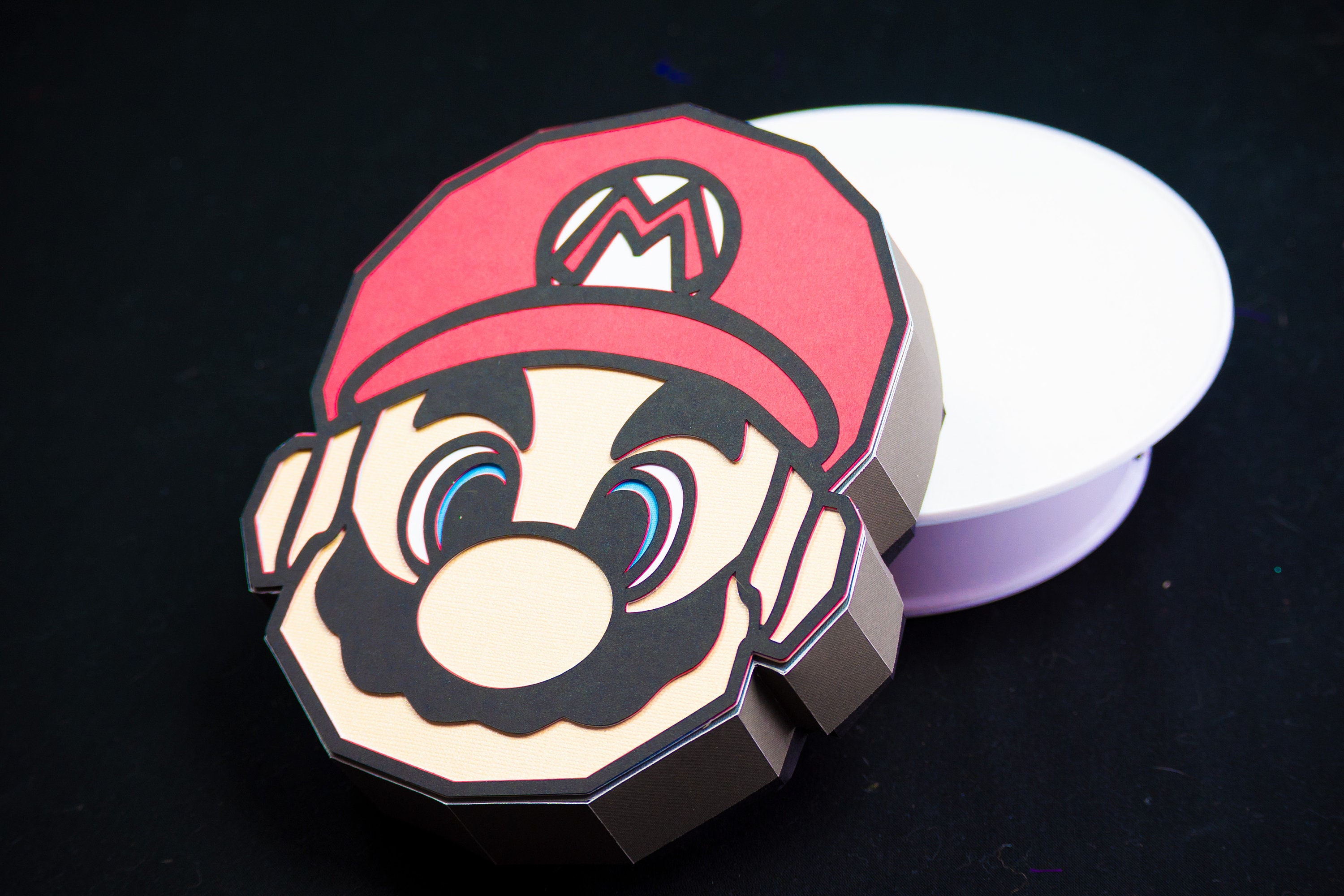 Box Gamer Low Poly Papercraft Template Gift Box SVG, Papercraft Mario ...