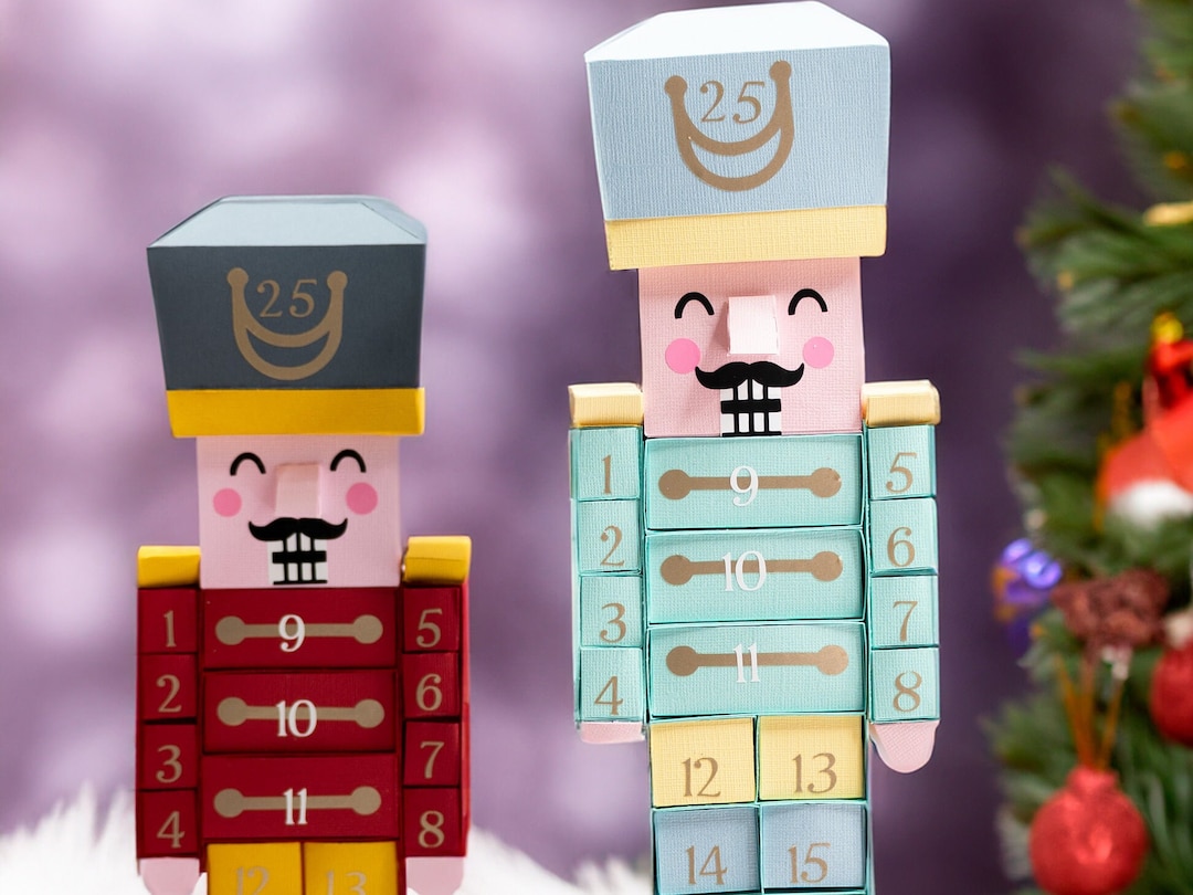 Papercraft Nutcracker Advent Calendar: Lowpoly 3D SVG File - Etsy