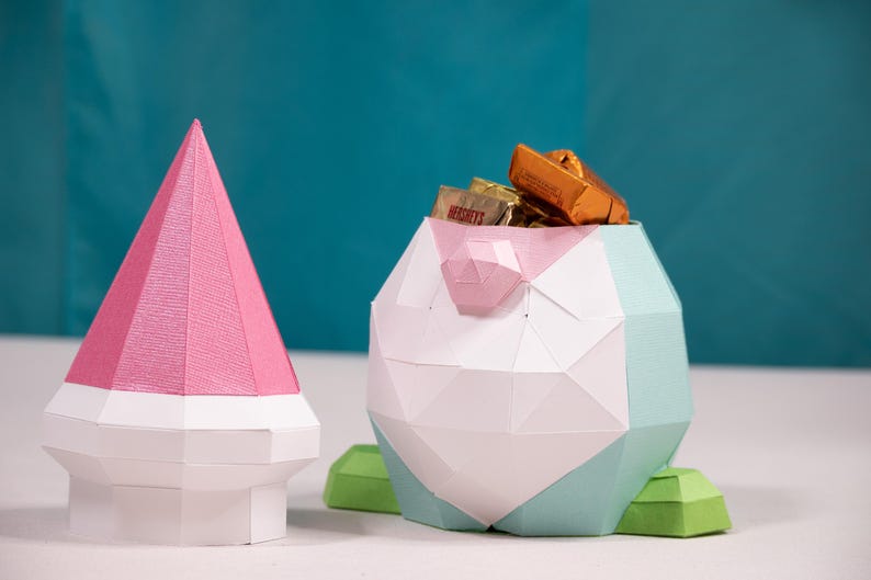 Low-poly Gnome Papercraft Box SVG • 3D Cricut Silhouette Template • DIY ...