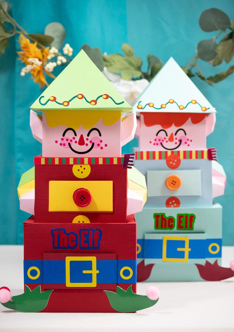 3D Elf Box SVG: Cardstock Cricut Files - Etsy UK