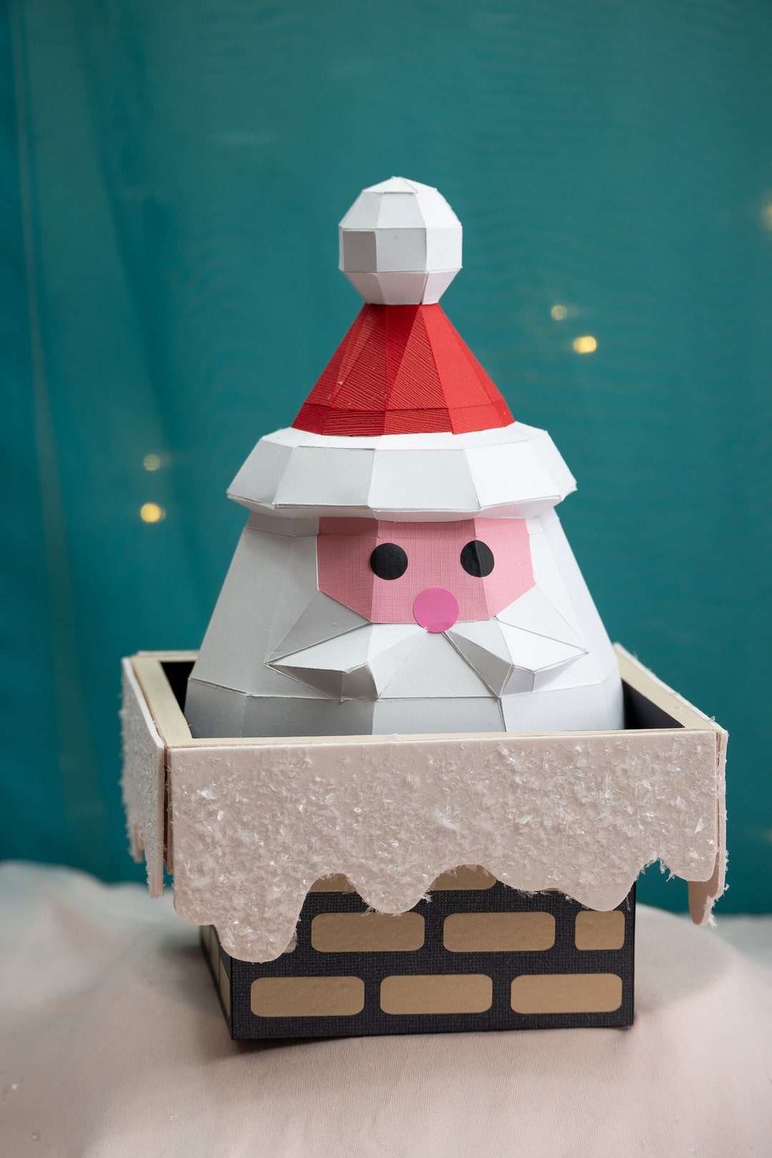 Papercraft Santa Box, Lowpoly Santa, Svg Cricut, Silhouette, 3d Digital ...