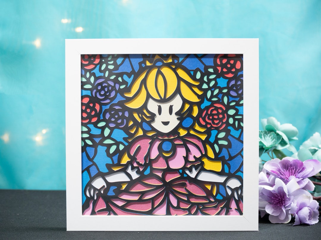 3d Princess Peach Shadow Box Svg 3d Peach Shadow Box Svg Cardstock Svg ...