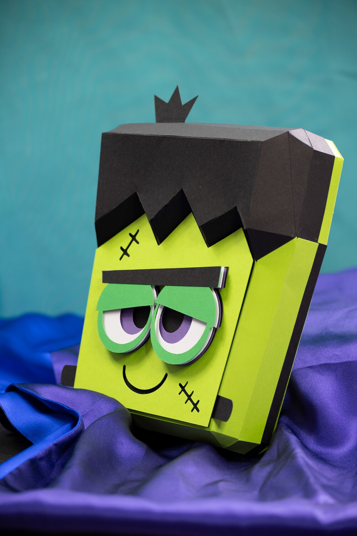 Papercraft Frankenstein, Low Poly Frankie 3D Box Papercraft Template ...